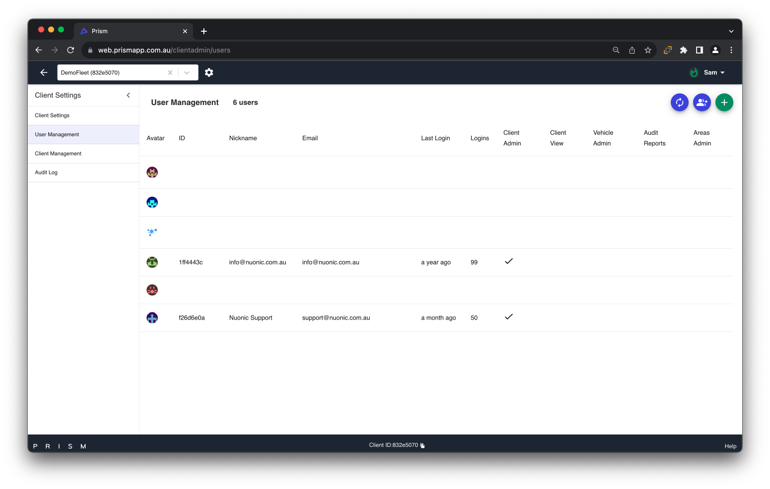 Logging into the Prism web app for the first time